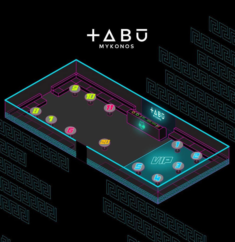 Tabu Mykonos Table Map